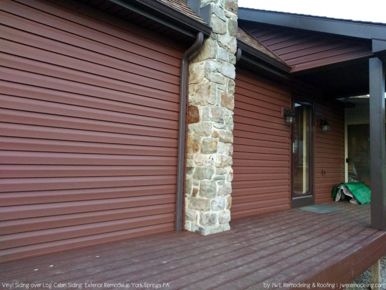 Log Cabin Remodel Vinyl Siding Install York Springs PA | JWE Remodeling